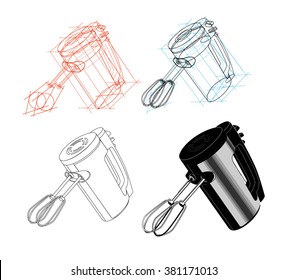 Electric Mixer Drawing Illustration 스톡 일러스트 379748638 | Shutterstock