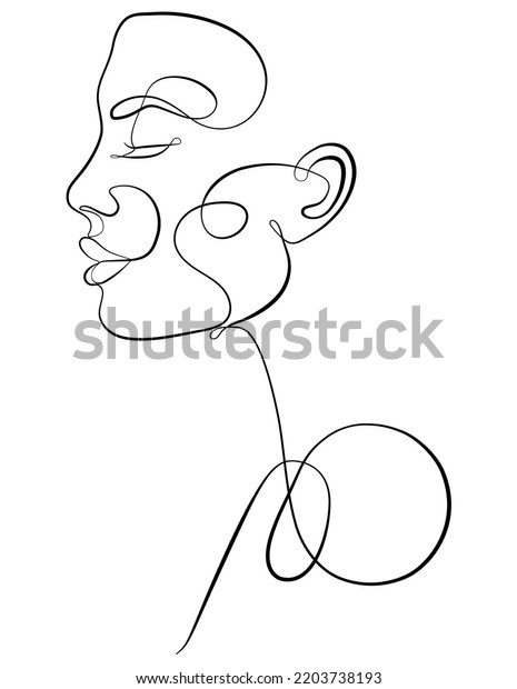 Sketch Female Abstract Face Drawing Female Stock Vector (Royalty Free ...