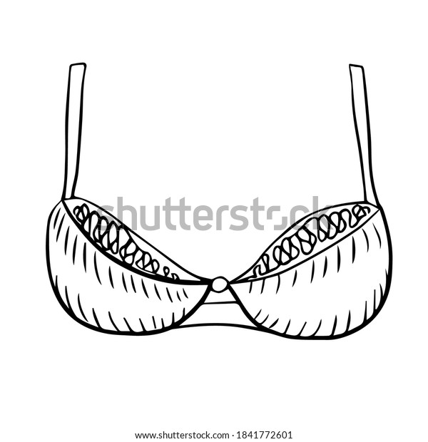 Sketch Female Bra Vector Outlines Element: стоковая векторная графика ...