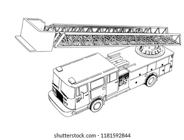 Sketch Fire Engine Vector Stock Vector (Royalty Free) 1181592871 ...