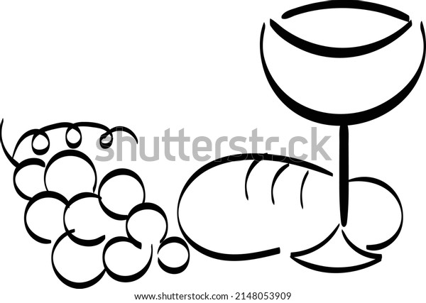 Sketch First Holy Communion Element Hand Stock Vector (Royalty Free ...