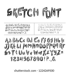 Sketch Font Set 스톡 벡터(로열티 프리) 1224269500 | Shutterstock
