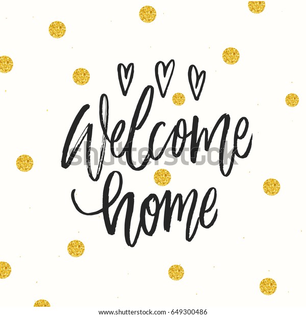 Sketch Hand Drawn Calligraphy Welcome Home: vector de stock (libre de ...