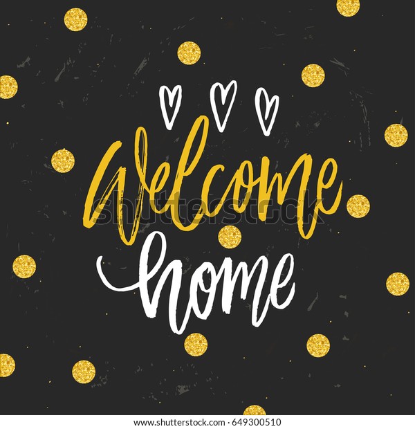 Sketch Hand Drawn Calligraphy Welcome Home Stock Vector (Royalty Free ...