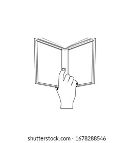 Sketch Hand Drawn Hand Take Book Stock Vector (Royalty Free) 1678288546 ...