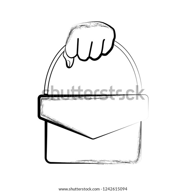 Sketch Hand Holding Bucket Vector Illustration: vector de stock (libre ...