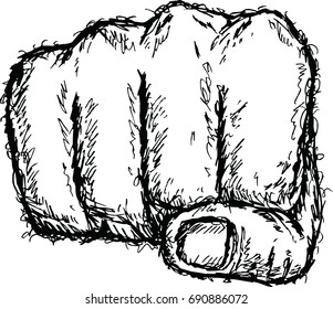 Sketch Hand Punch Vector Illustration Stock Vector (Royalty Free ...