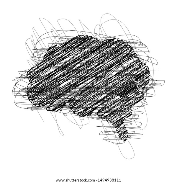 Sketch Human Brain Scribble Art Human Stock Vector (Royalty Free ...