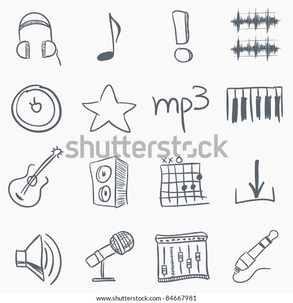 Sketch Icon Set Isolated On White Stock Vector (Royalty Free) 84667981 ...