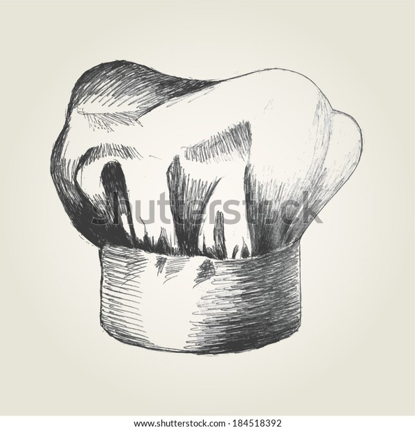 Vektor Stok Ilustrasi sketsa topi koki (Tanpa Royalti) 184518392 ...