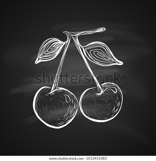 Sketch Illustration Cherry Symbol Hand Drawn Stock Vector (Royalty Free ...