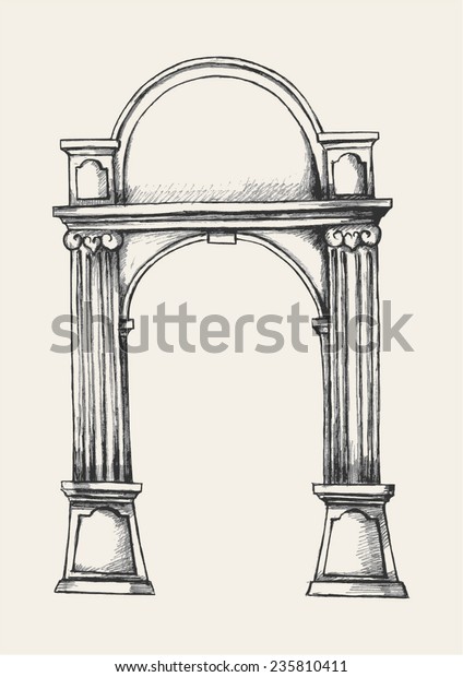 Sketch Illustration Column Stock Vector (Royalty Free) 235810411