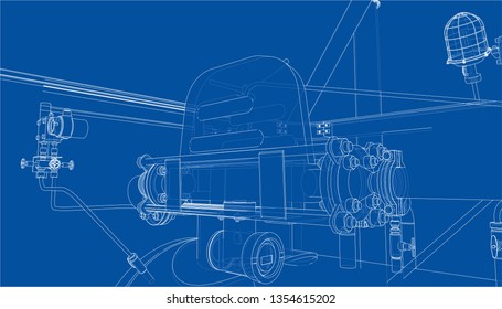 Logistic Line Drawing Style On White Stock Vector (Royalty Free) 315047270