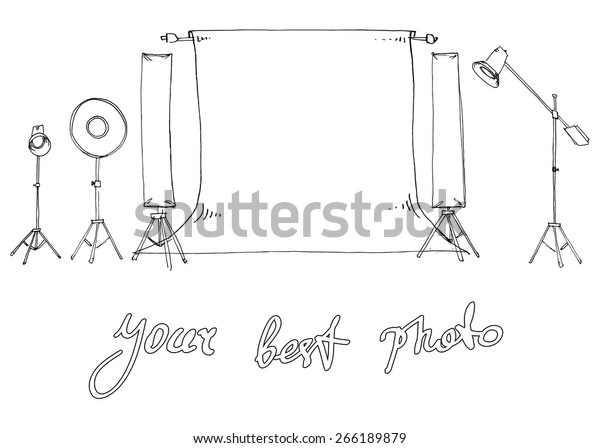 Sketch Ink Photo Studio Backgroundvector Stock Vector (Royalty Free ...