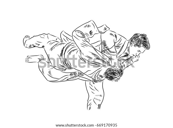 Sketch Judo Vector Stock Vector (Royalty Free) 669170935 | Shutterstock