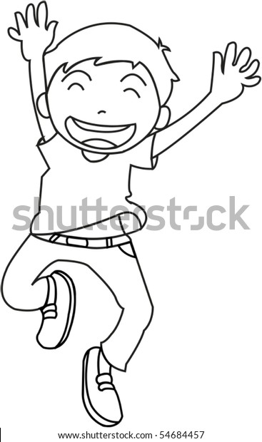 Sketch Jumping Boy On White Background Stock Vector (Royalty Free) 54684457