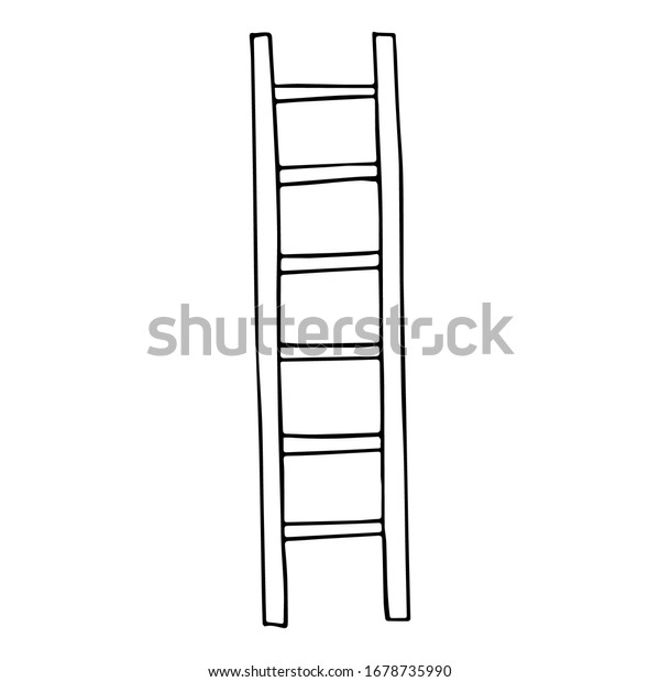 Skizze einer Leiter. Doodle-Stil. Vektorillustration einzeln: Stock ...