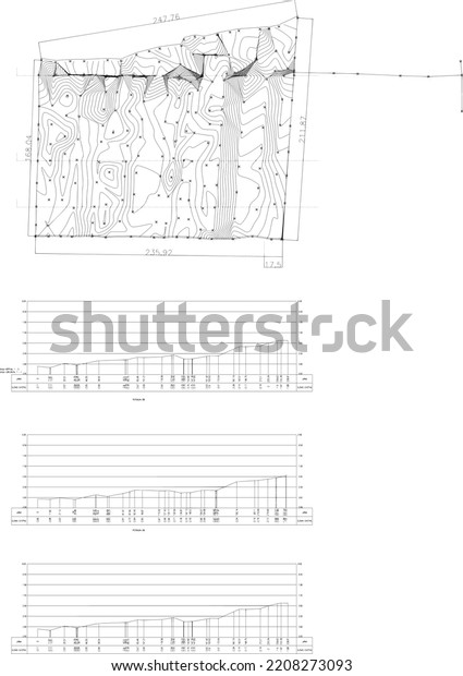 Sketch Land Contours Sections Land Contours Stock Vector (Royalty Free ...