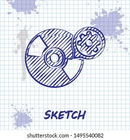 Sketch Line Cd Dvd Disk Gear Stock Vector (Royalty Free) 1495540082 ...