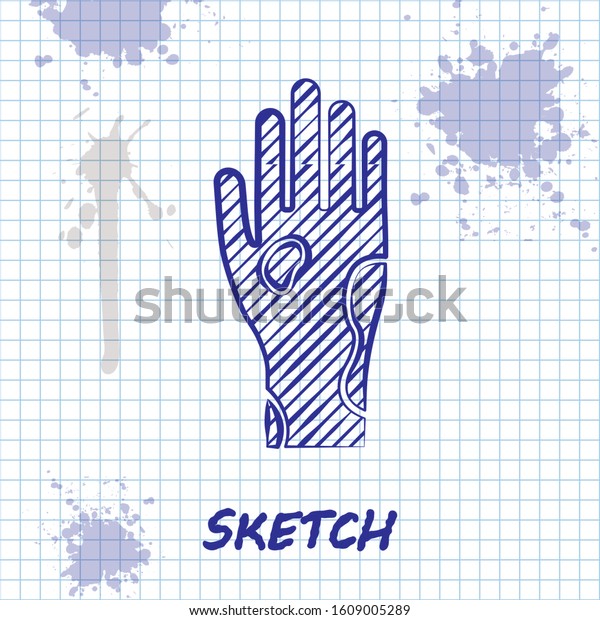 Sketch Line Hand Psoriasis Eczema Icon Stock Vector (Royalty Free ...