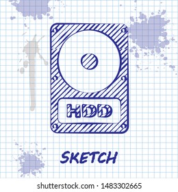 Sketch Line Hard Disk Drive Hdd Stock Vector (Royalty Free) 1483302665 ...
