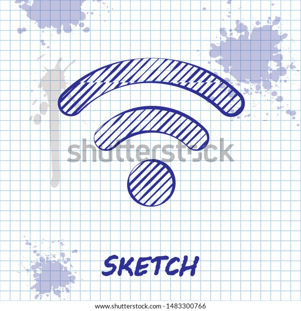 Sketch Line Wifi Wireless Internet Network Stock Vector (Royalty Free ...