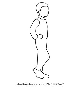 Sketch Lines Child Boy Stock Vector (Royalty Free) 1244880562