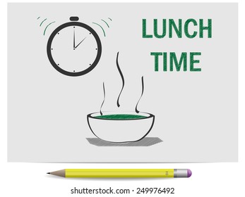 Sketch Lunch Time Dinner Time Eat Stock Vector (Royalty Free) 249976492 ...
