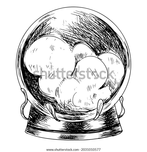 Sketch Magic Ball Steam Inside Handdrawn Stock Vector (Royalty Free ...