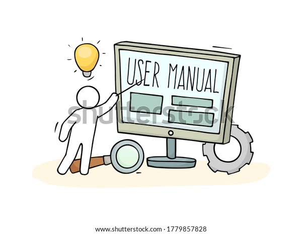 Sketch Man Guide Concept Doodle Cartoon Stock Vector (Royalty Free ...