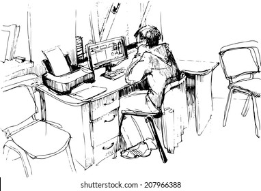45,377 Office workers sketch Images, Stock Photos & Vectors | Shutterstock