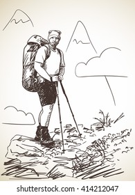 715 Sketch Man Trekking Images, Stock Photos & Vectors | Shutterstock