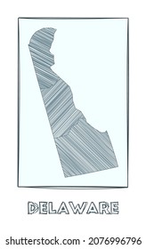Sketch Map Delaware Grayscale Hand Drawn Stock Vector (Royalty Free ...