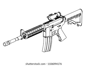Sketch Military Vector Weapon Stock Vector (Royalty Free) 1106094176 ...