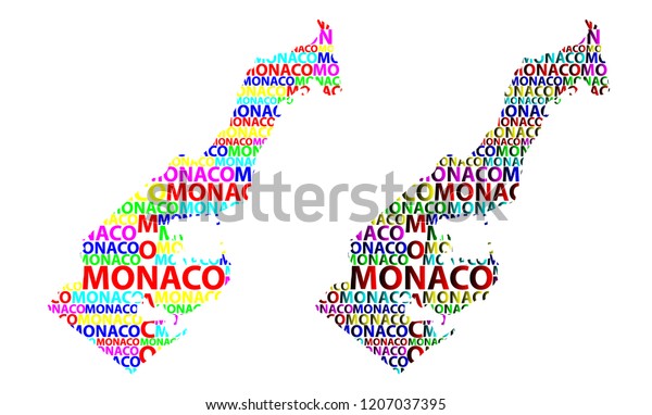 Sketch Monaco Letter Text Map Principality Stock Vector (Royalty Free ...