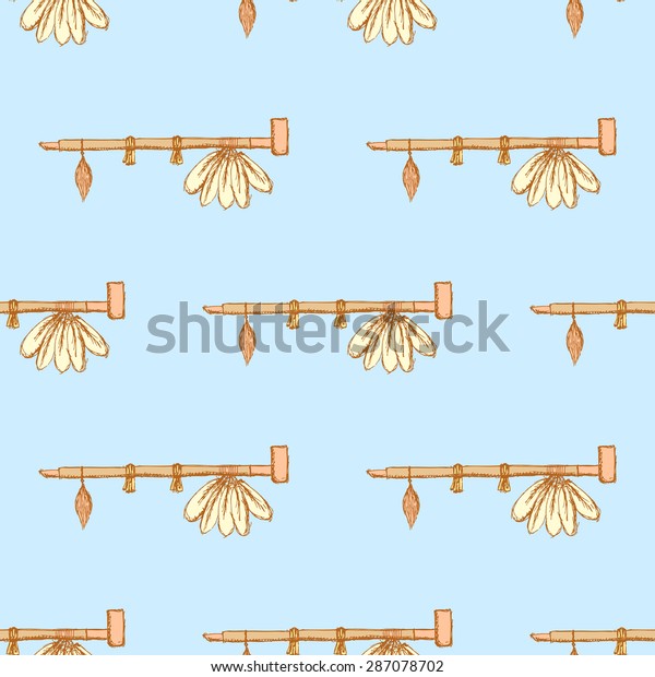 Sketch Native American Pipe Vintage Style Stock Vector (Royalty Free ...