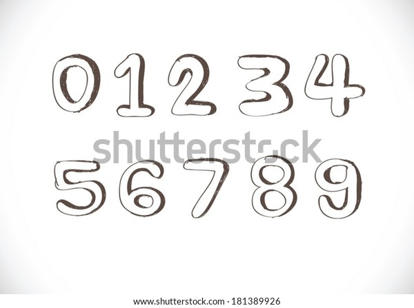 Sketch Numbers Mathematics Symbols Stock Vector (Royalty Free ...
