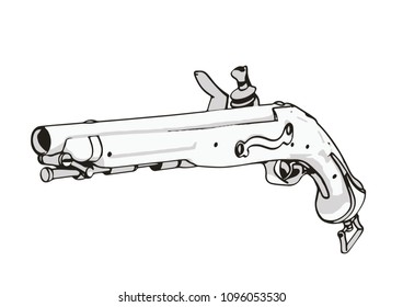 Sketch Old Musket Vector Stock Vector (Royalty Free) 1096053530 ...