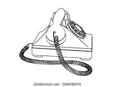 Sketch Old Phone Vector Stock Vector (Royalty Free) 1044786976 ...