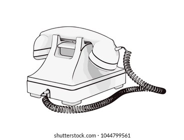 Sketch Old Phone Vector Stock Vector (Royalty Free) 1044799561 ...