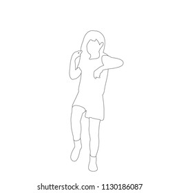 Sketch Outline Child Dancing Stock Vector (Royalty Free) 1130186087 ...