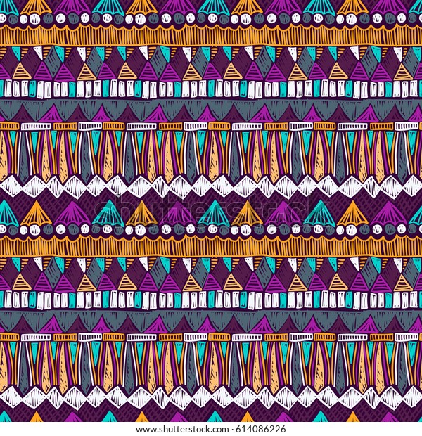Sketch Pattern Tribal Doodles Ornament Hand Stock Vector (Royalty Free ...