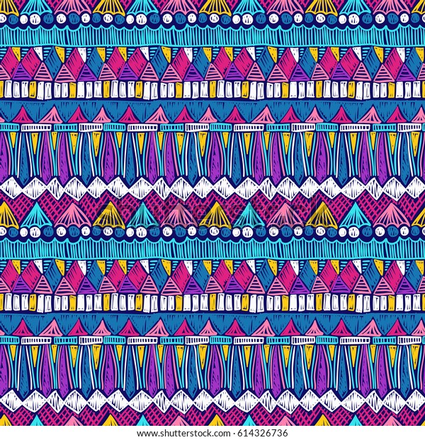 Sketch Pattern Tribal Doodles Ornament Hand Stock Vector (Royalty Free ...