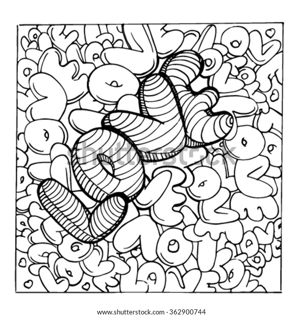 Sketch Patterns Love Valentines Day Love Stock Vector (Royalty Free ...