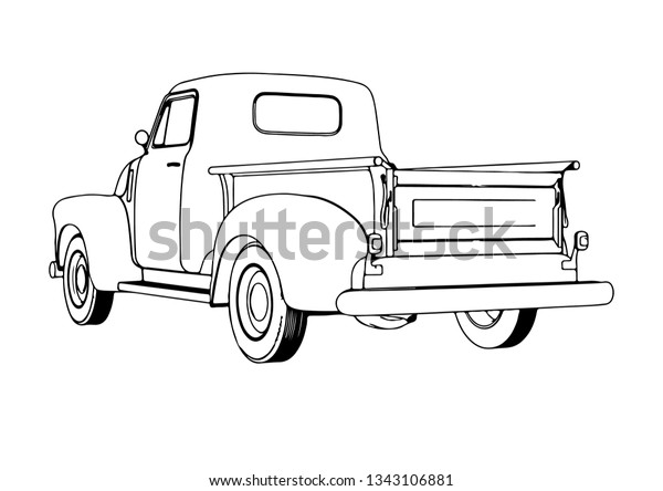 Sketch Pickup Vector Stock Vector (Royalty Free) 1343106881 | Shutterstock