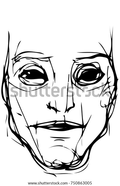 Sketch Portrait Man Stock Vector (Royalty Free) 750863005 | Shutterstock