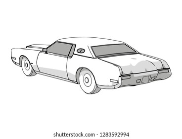 Sketch Retro Car Shadows Stock Vector (Royalty Free) 1283592994 ...