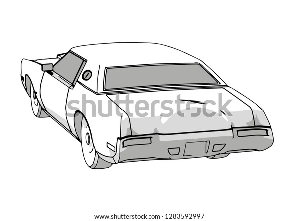 Sketch Retro Car Shadows Stock Vector (Royalty Free) 1283592997 ...