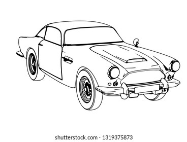Technical Drawing Fourwheel Drive Vector Illustration Stock Vector ...
