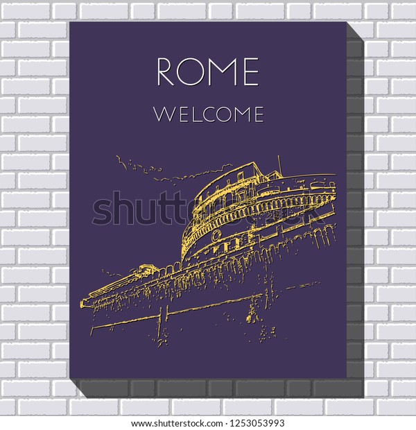 Sketch Rome Suitable Invitation Flyer Sticker Stock Vector (Royalty ...